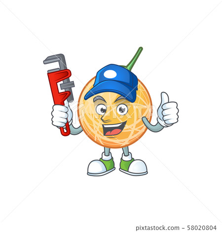 Plumber object cantaloupe fruit for mascot... - Stock Illustration ...
