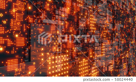 Abstract futuristic design. Tech wall with red... - Stock Illustration ...