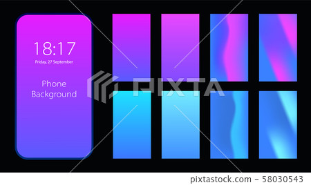 Phone gradient background with bright saturated - Stock Illustration ...