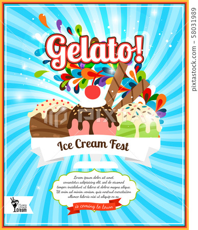 Ice cream fest poster - Stock Illustration [58031989] - PIXTA