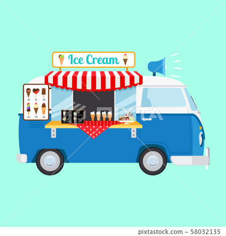 Ice cream cartoon car - Stock Illustration [58032135] - PIXTA