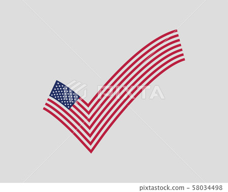 Check mark USA flag vector. Modern style United - Stock Illustration ...