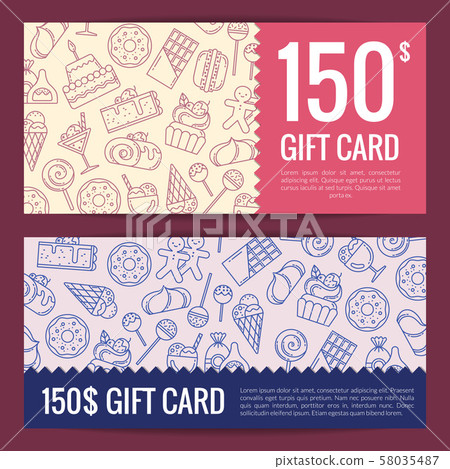 Vector style sweets voucher or discount - Stock Illustration [58035487 ...