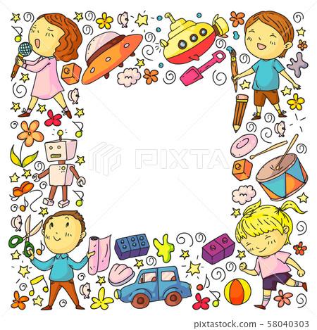 Painted by hand style pattern on the theme of... - Stock Illustration ...
