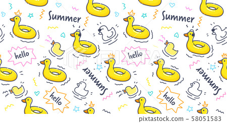 Duck rubber ring pattern seamless - Stock Illustration [58051583] - PIXTA