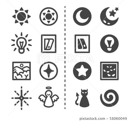 light and dark icon set - Stock Illustration [58060049] - PIXTA