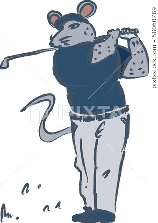 2020 New Year Card _ Mouse Golf - Stock Illustration [58060789] - PIXTA