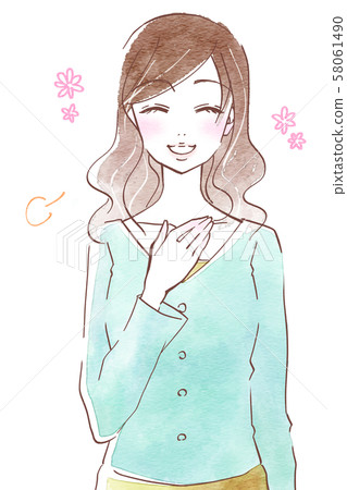 Young woman with a relieved expression - Stock Illustration [58061490 ...