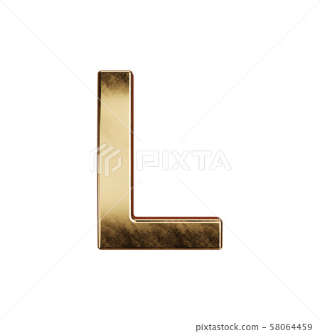 3d render of golden alphabet letter simbol - L - Stock Illustration ...