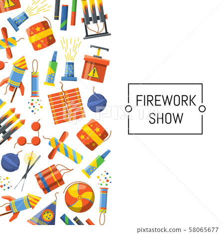 Vector cartoon pyrotechnics background... - Stock Illustration ...