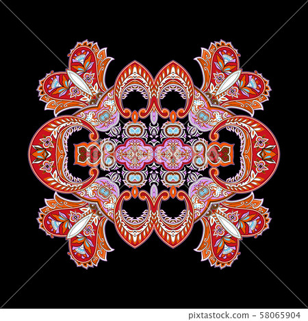 Traditional paisley pattern-插圖素材 [58065904] - PIXTA圖庫