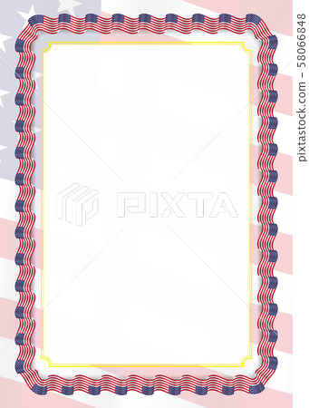 Frame and border of ribbon with United States - Stock Illustration ...