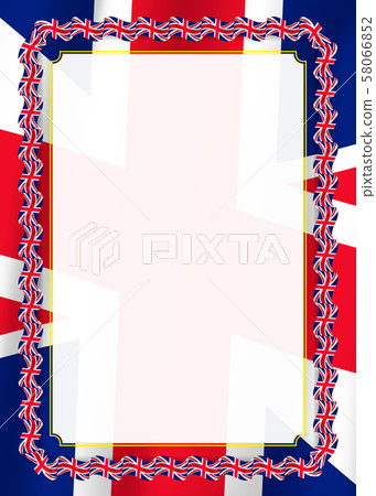 Frame and border of ribbon with United Kingdom - Stock Illustration ...