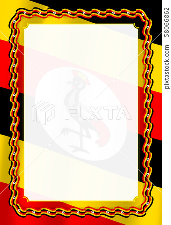 Frame and border of ribbon with Uganda flag, - Stock Illustration ...