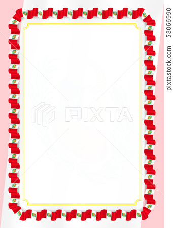 Frame and border of ribbon with Peru flag, - Stock Illustration ...