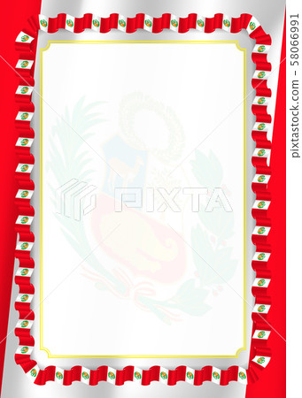 Frame and border of ribbon with Peru flag, - Stock Illustration ...
