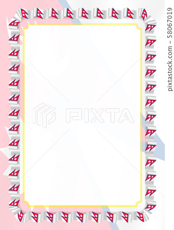 Frame and border of ribbon with Nepal flag, - Stock Illustration ...