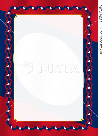 Frame and border of ribbon with Laos flag, - Stock Illustration ...