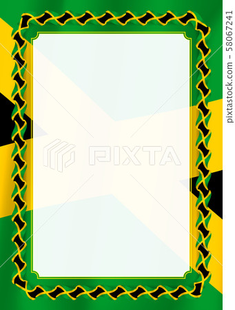 Frame and border of ribbon with Jamaica flag, - Stock Illustration ...
