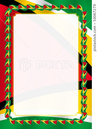 Frame and border of ribbon with Guyana flag, - Stock Illustration [58067279] - PIXTA