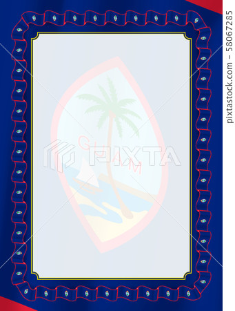 Frame and border of ribbon with Guam flag, - Stock Illustration ...