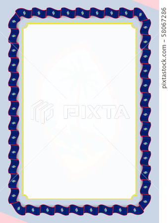 Frame and border of ribbon with Guam flag, - Stock Illustration ...