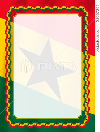 Frame and border of ribbon with Ghana flag, - Stock Illustration ...