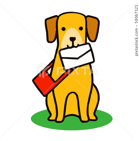 Dog barking a letter - Stock Illustration [58067325] - PIXTA