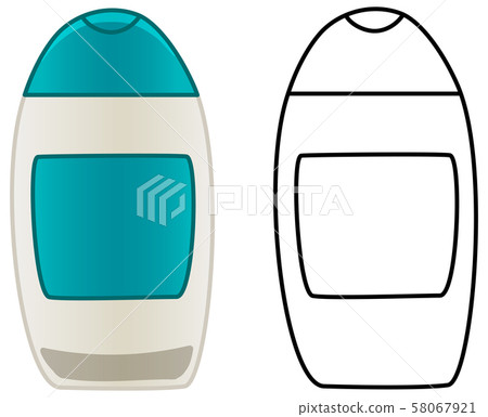 Shower gel bottle in colored and line versions - Stock Illustration ...