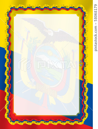Frame and border of ribbon with Ecuador flag, - Stock Illustration ...