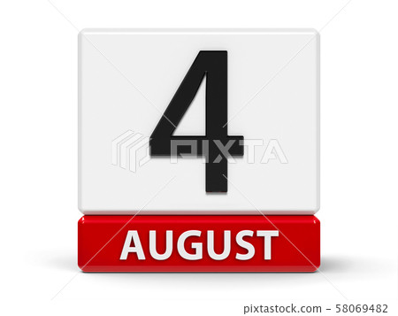 Cubes calendar 4th August - Stock Illustration [58069482] - PIXTA