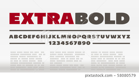 Extra bold font. Uppercase numbers and letters... - Stock Illustration ...