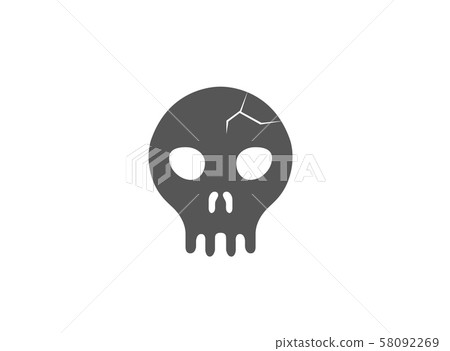 Cracked the human skull head logo design ... - Stock Illustration ...