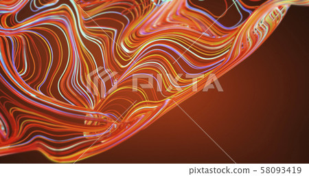 Colorful Curved Lines On Graduated Orange - Stock Illustration ...