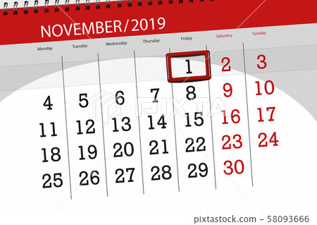 Calendar planner for the month november 2019, - Stock Illustration ...