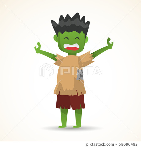 A cute little zombie kid. Halloween kids...-插圖素材 [58096482] - PIXTA圖庫