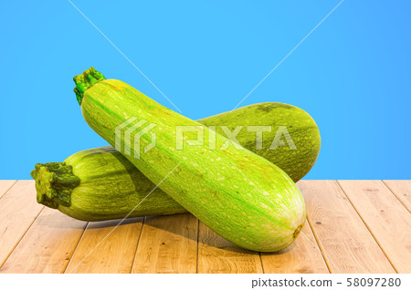 Courgettes or zucchini close-up 3d rendering - Stock Illustration ...
