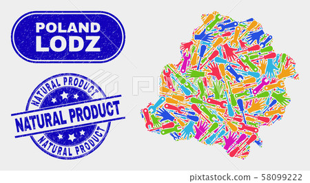 Assembly Lodz Voivodeship Map and Scratched... - Stock Illustration ...