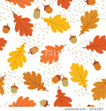 Autumn leaves tile pattern. Fall leaf background - Stock Illustration ...