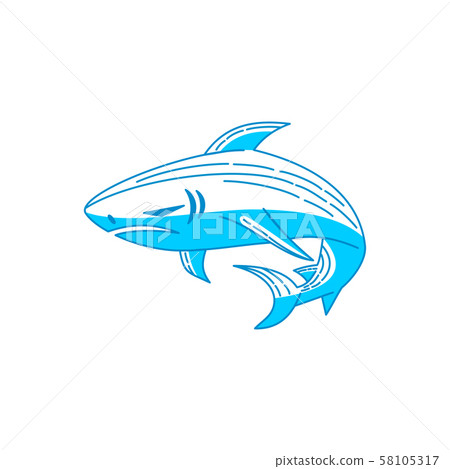 Shark logo Mammal design vector Outline isolated - Stock Illustration ...