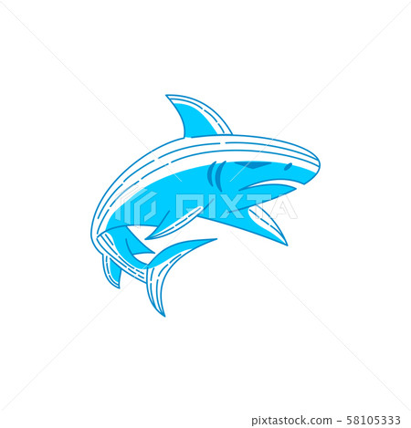 Shark logo Concept illustration vector Outline - Stock Illustration ...