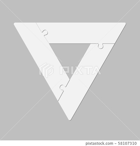 Three pieces puzzle triangle diagram info graphic - Stock Illustration ...