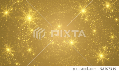 Golden magical background with sparkling lights - Stock Illustration ...
