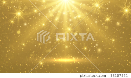Golden magical background with sparkling lights - Stock Illustration ...