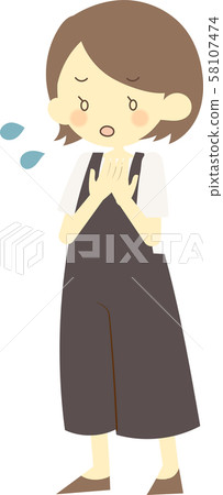 Full body diagram of impatient woman - Stock Illustration [58107474 ...