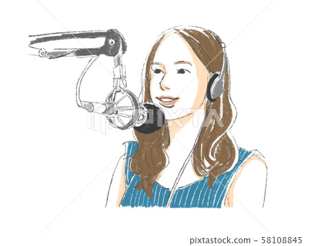 Radio personality woman - Stock Illustration [58108845] - PIXTA