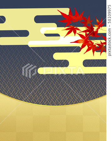 Autumn leaves Japanese style Japanese pattern... - Stock Illustration ...