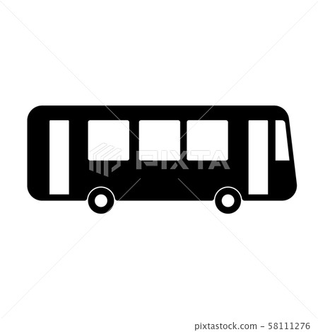 Silhouette bus sign on white background - Stock Illustration [58111276 ...