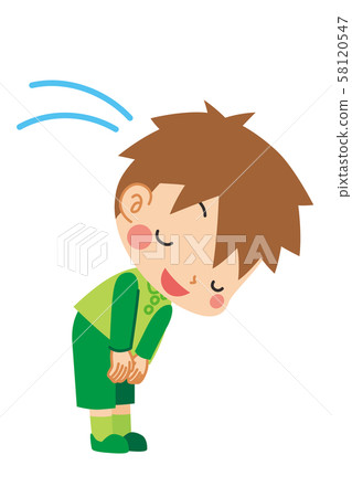 A polite little boy bowing - Stock Illustration [58120547] - PIXTA