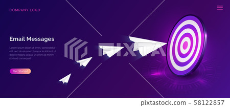 Email message service, isometric marketing concept - Stock Illustration ...